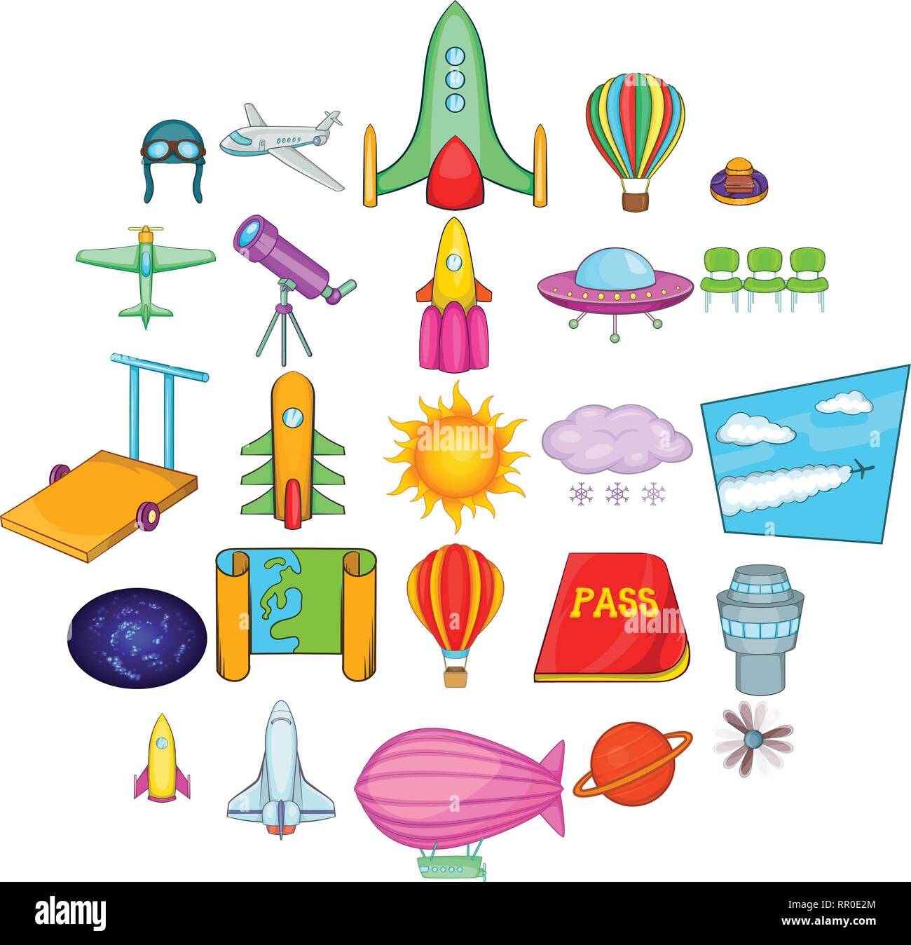 Space icons set, cartoon style Stock Vector Image & Art - Alamy