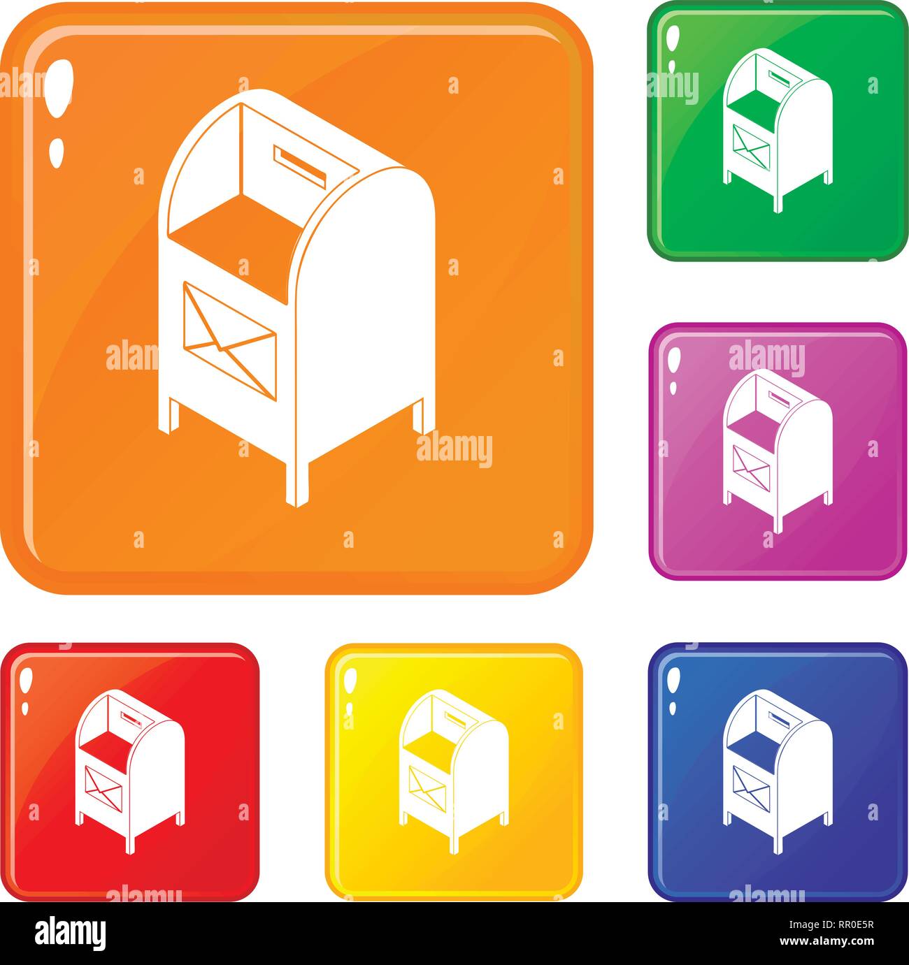 Street postbox icons set vector color Stock Vector Image & Art - Alamy