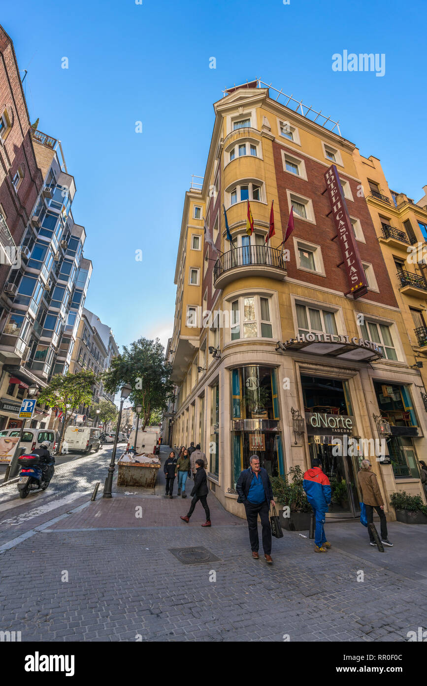 Madrid, Spain - January 18, 2018 : Daily life scene downtown Madrid ...