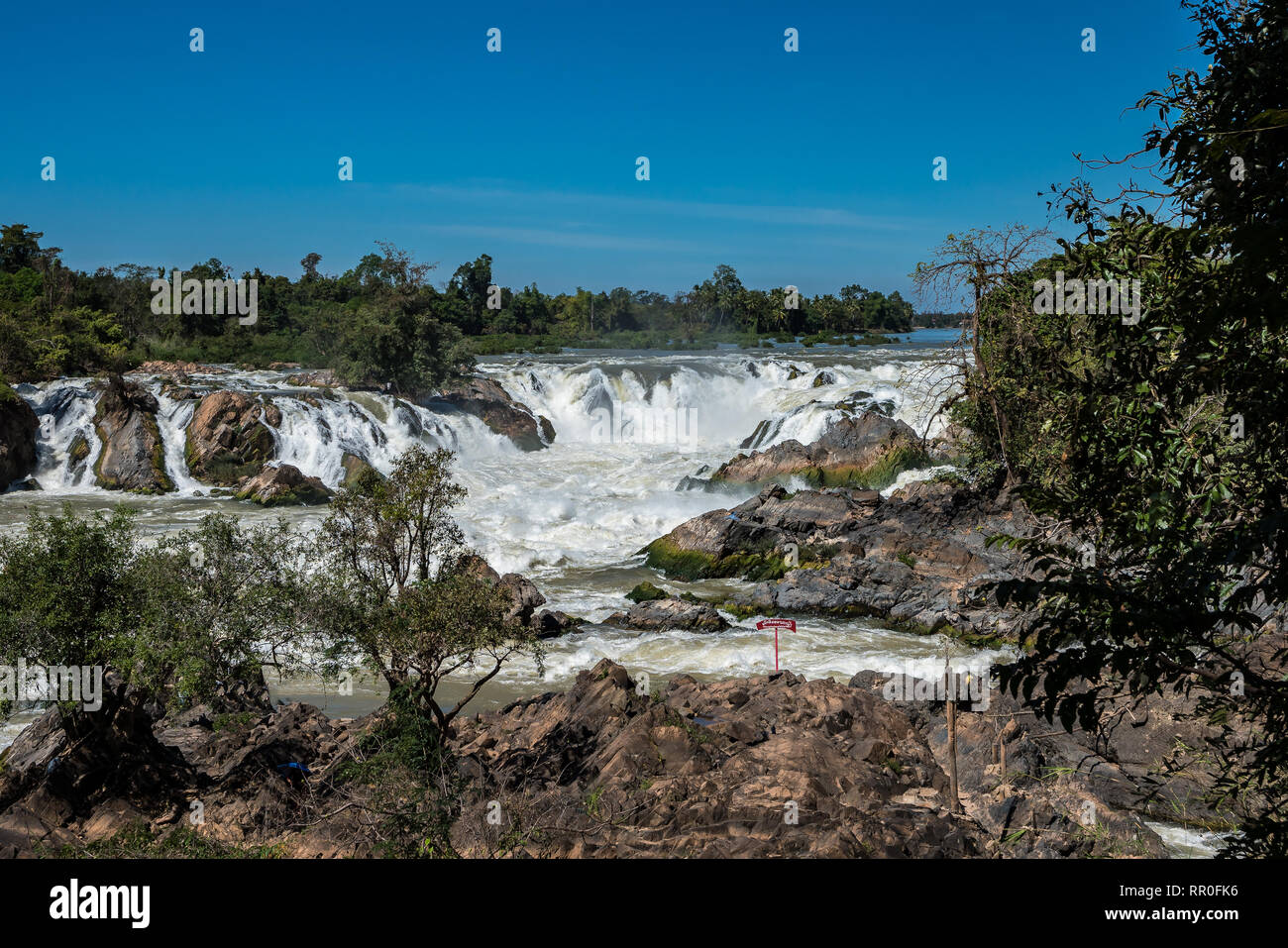 Khone Phapheng Falls at Champasak Province on the Mekong River in ...