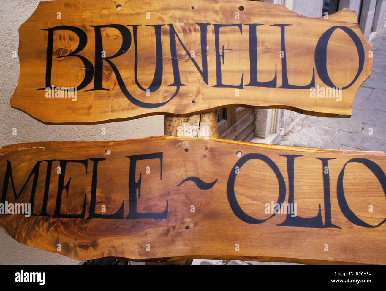 signs, montalcino, toscana (tuscany), italy Stock Photo - Alamy