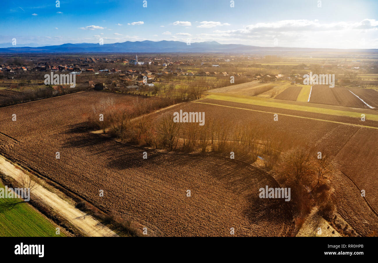 Rural countryside bird view hi-res stock photography and images - Alamy