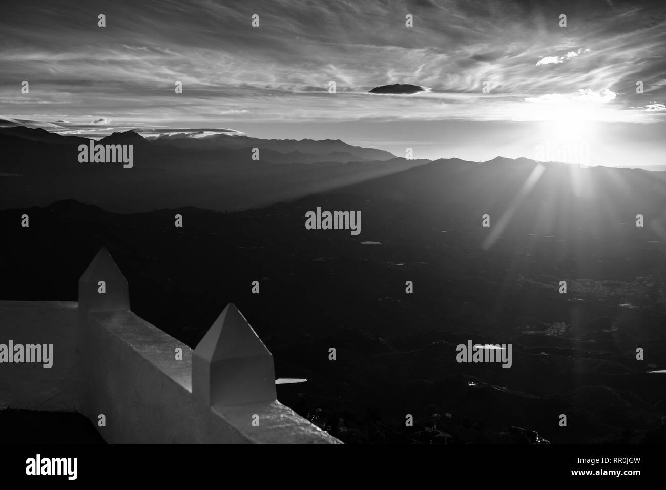 Castillo de Comares. Black and White fine art landscape images of the ...