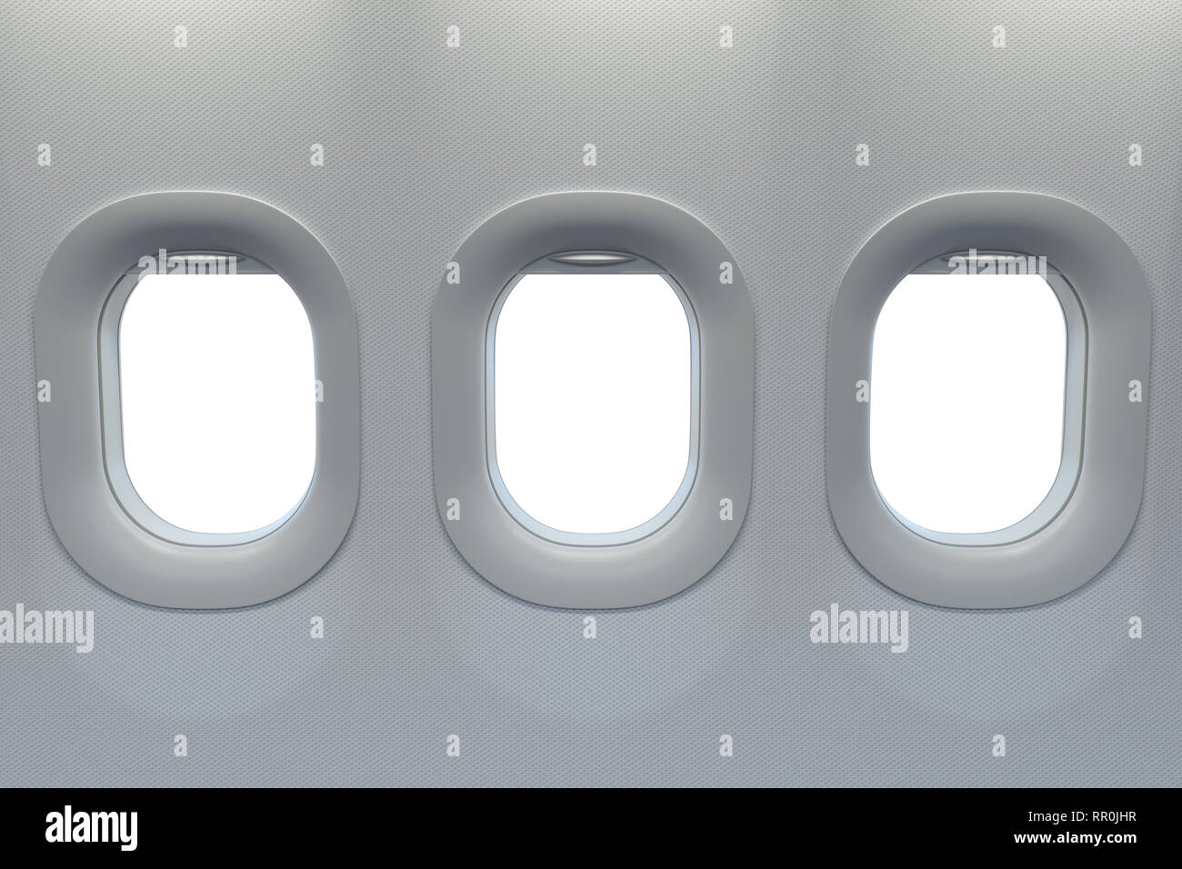 Airplane windows. Travel and tourism fliight concept. 3d illustration ...