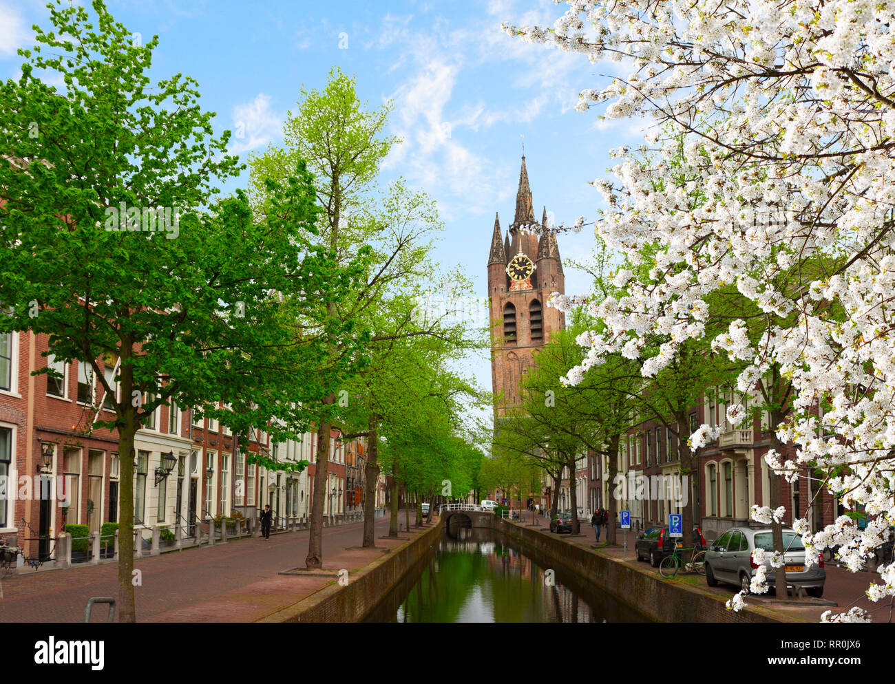old town of Delft in spring, Holland Stock Photo - Alamy