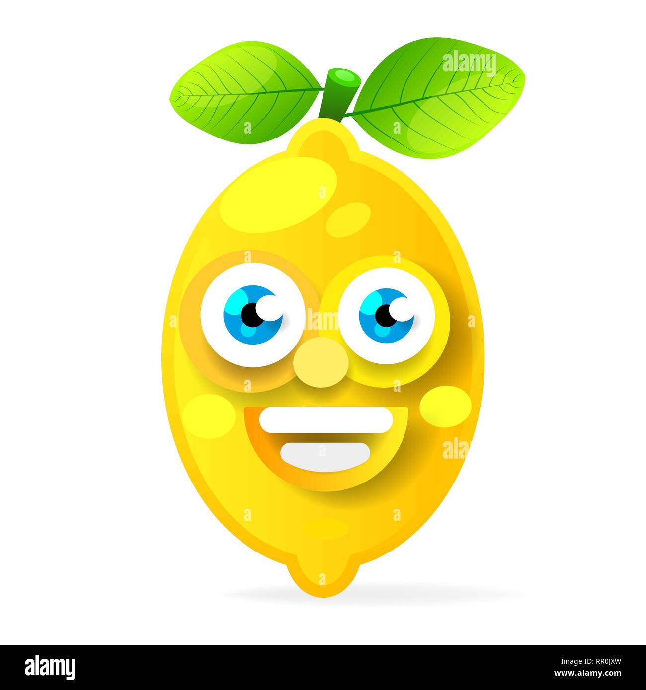 Lemon Fruit Cartoon Character Isolated on White Background.Vector ...
