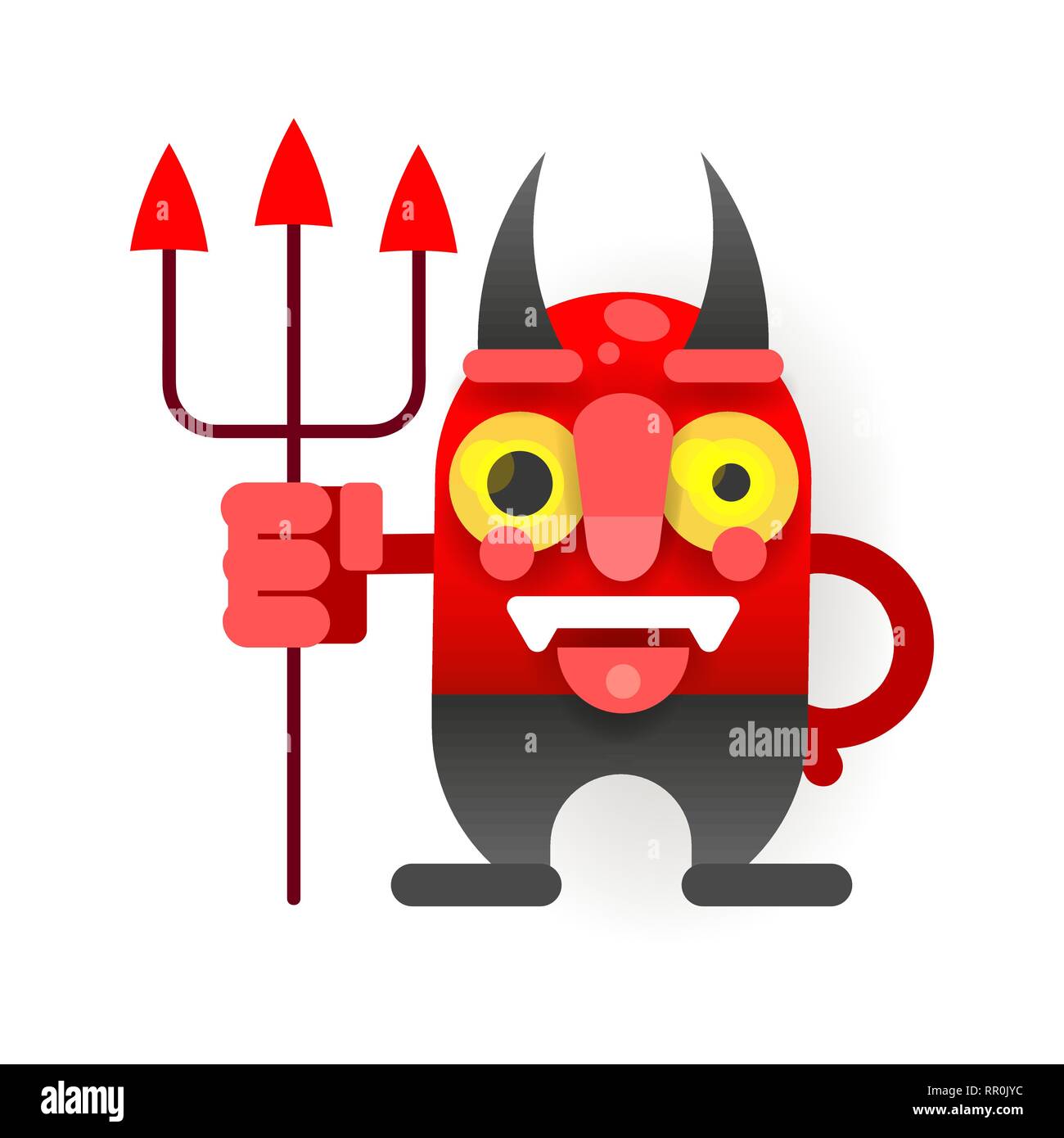 Little Funny Devil In Cartoon Style For Your Design. Vector ...
