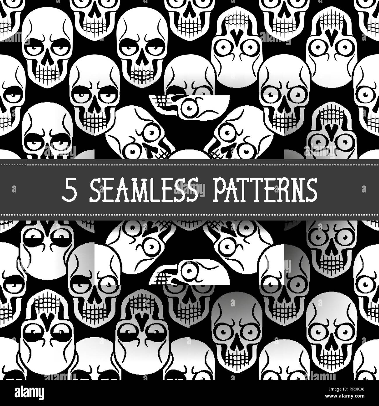 Set Of Five Seamless Patterns For Your Products And Business. Vector ...