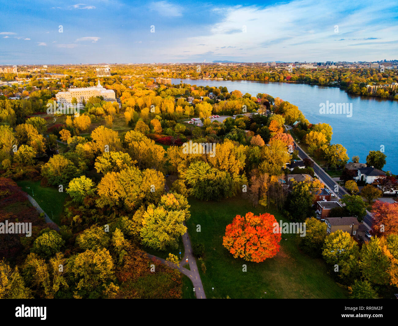 Canadian autumn in Montreal, Canada, aerial view Stock Photo - Alamy