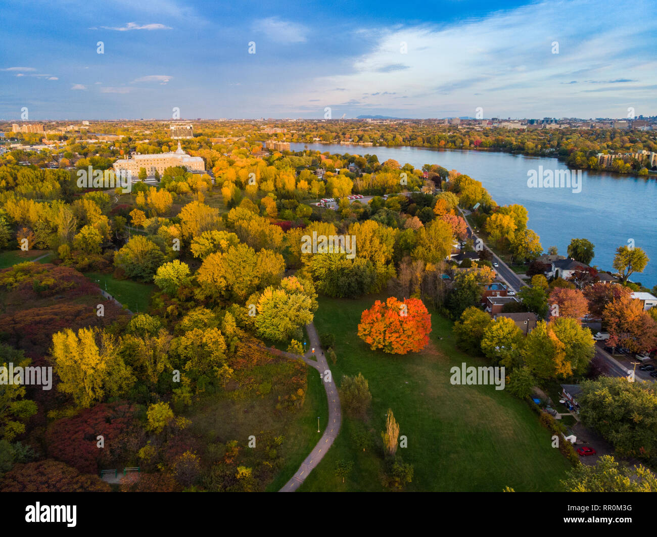 Montreal autumn river aerial hi-res stock photography and images - Alamy