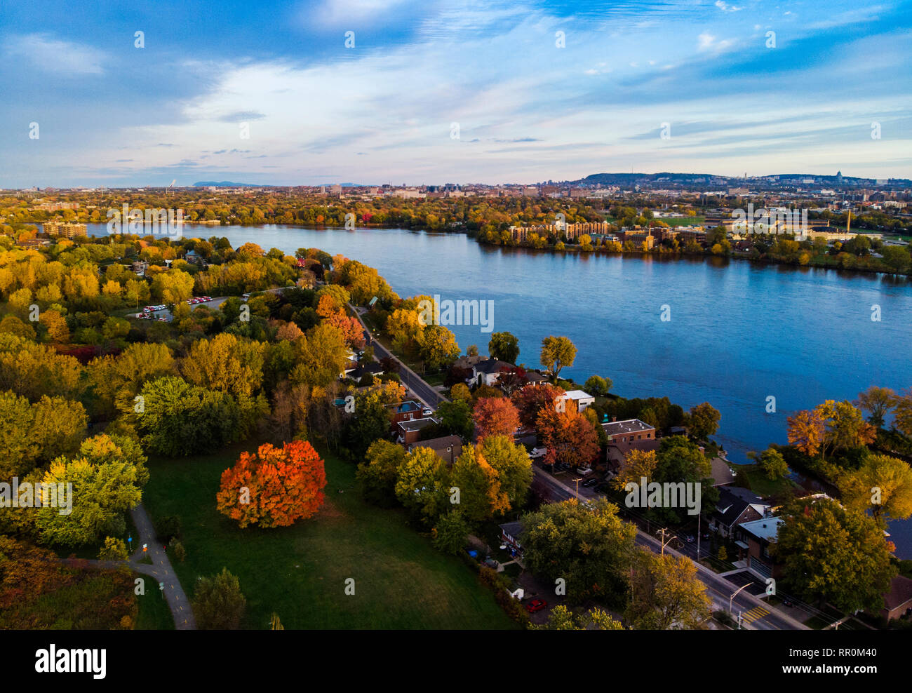 Montreal autumn river aerial hi-res stock photography and images - Alamy