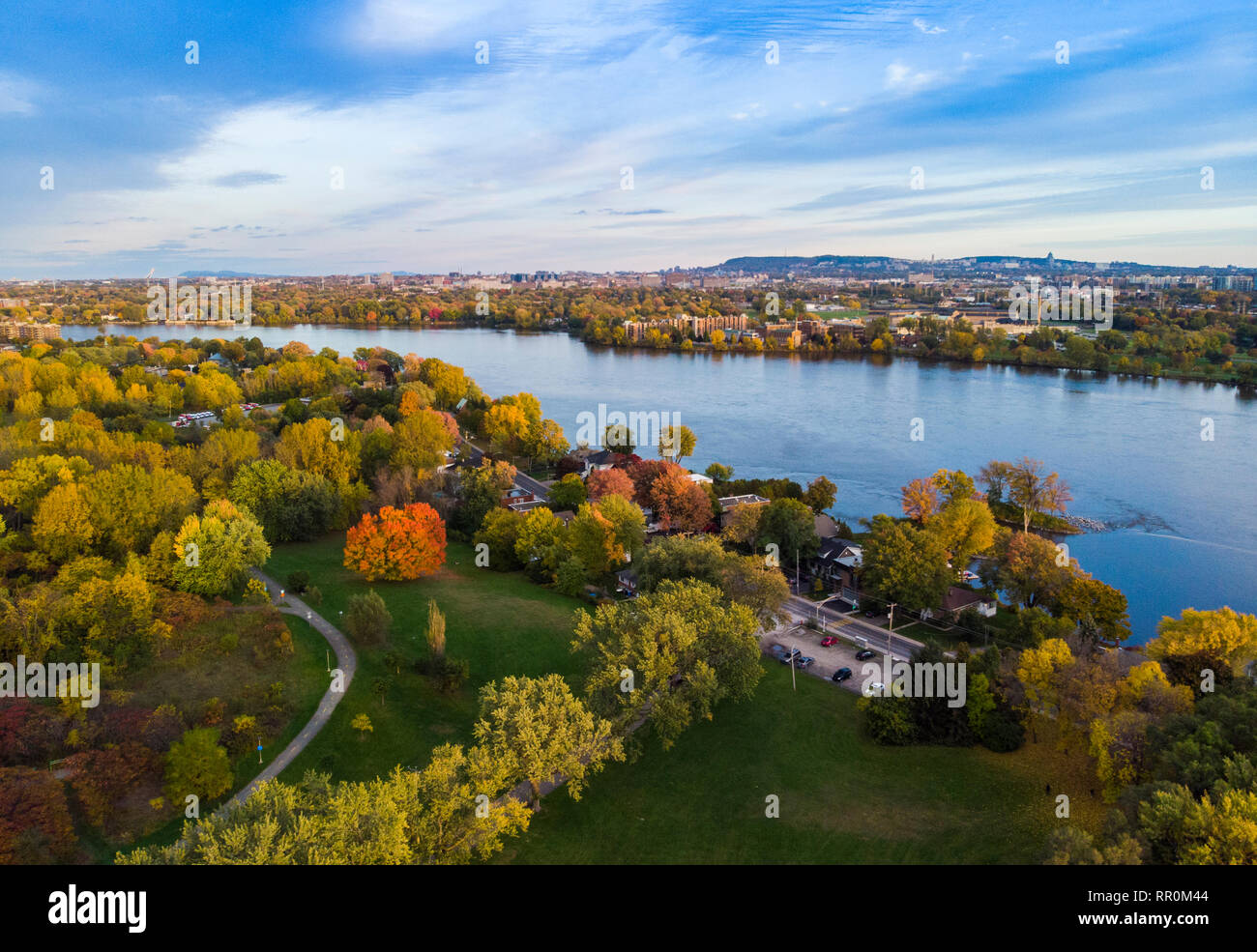 Canadian autumn in Montreal, Canada, aerial view Stock Photo - Alamy