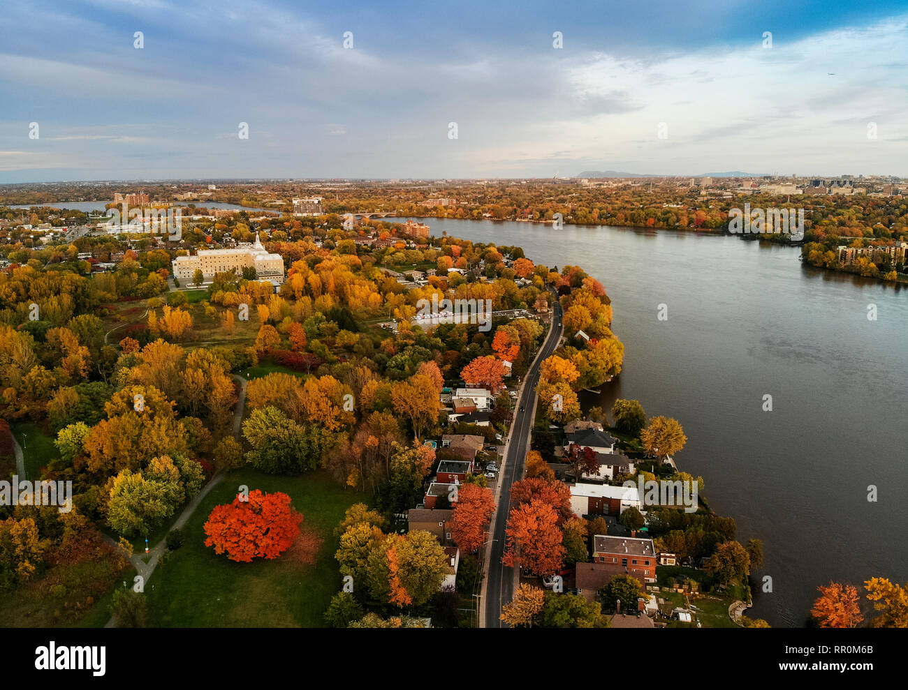 Montreal autumn river aerial hi-res stock photography and images - Alamy