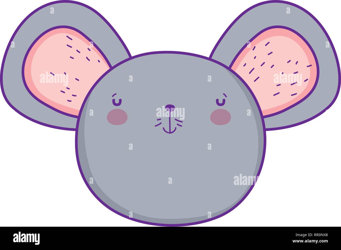 cute and little mouse head character Stock Vector Image & Art - Alamy