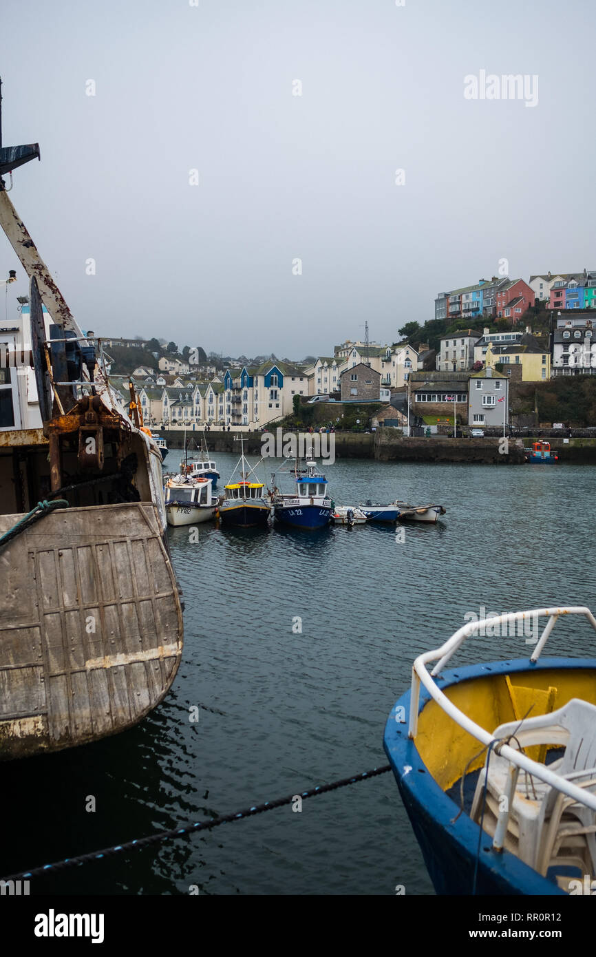 Fishing boats in the harbour at Brixham, Devon, England Stock Photo - Alamy