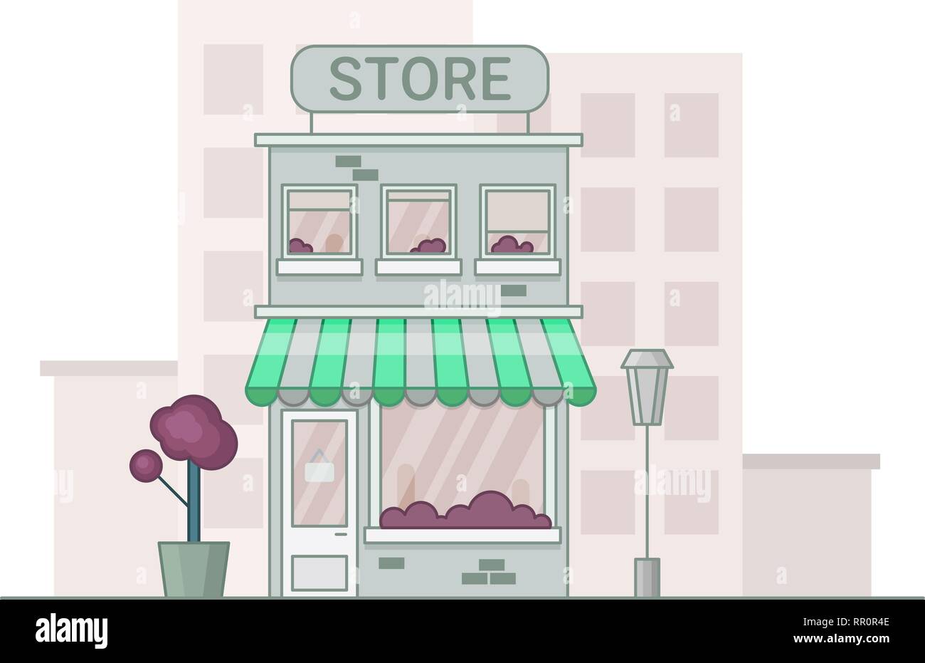 Store illustration in cartoon style. Shope facade Stock Vector Image ...