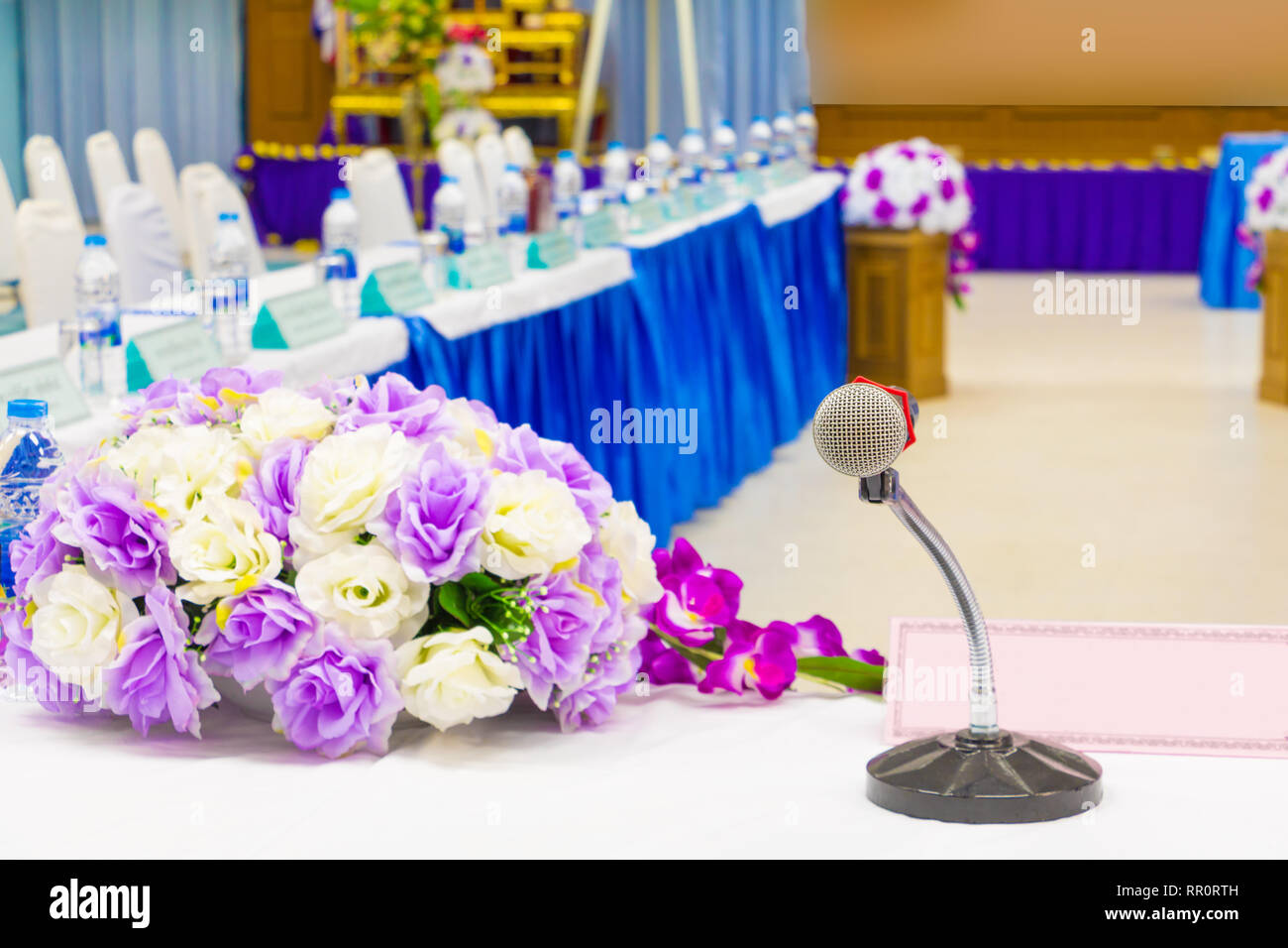 White flower on conference table hi-res stock photography and images ...