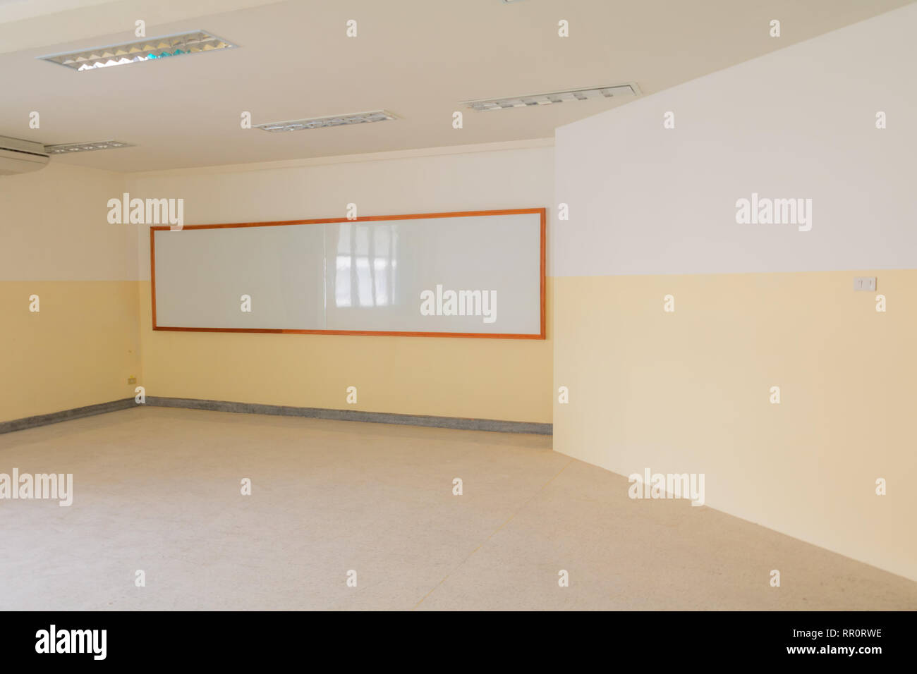 empty whiteboard in the classroom Under construction new To study Stock ...
