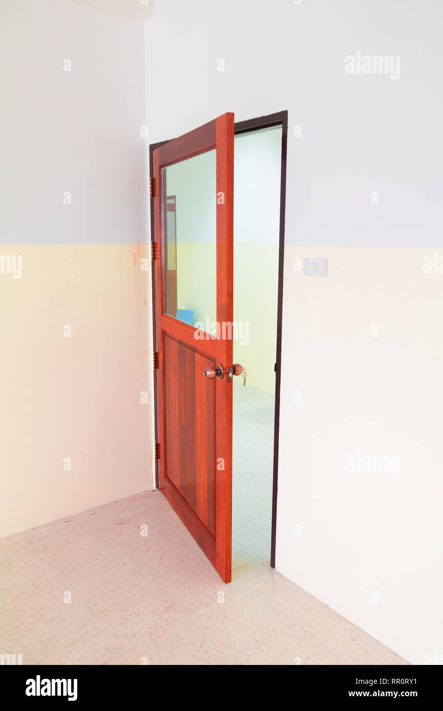 wooden door Interiors in room the with copy space add text Stock Photo ...