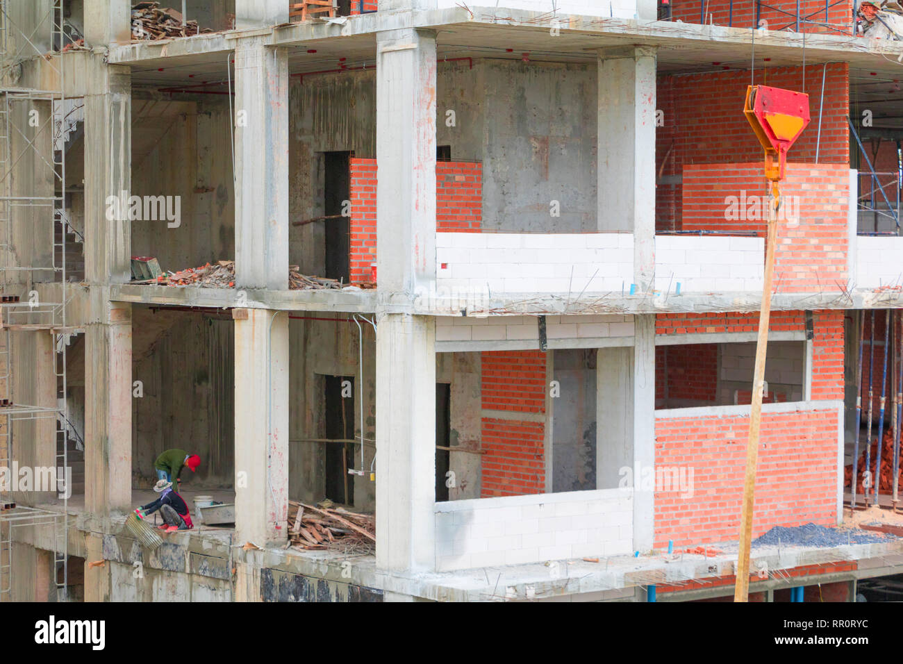 work construction in building high site workplace with copy space add ...