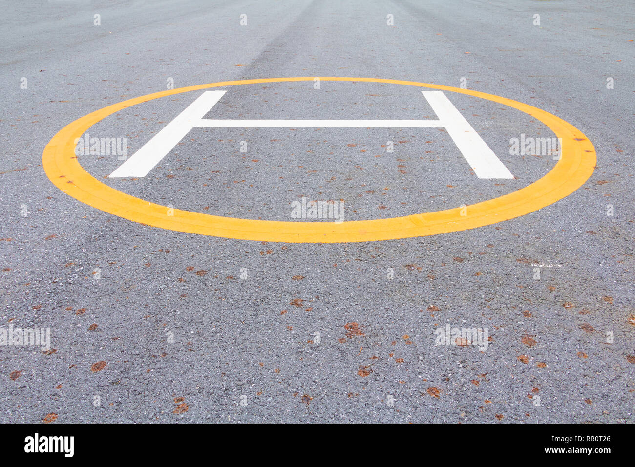 symbol landing pad. helicopter parked mark on the asphalt Stock Photo ...
