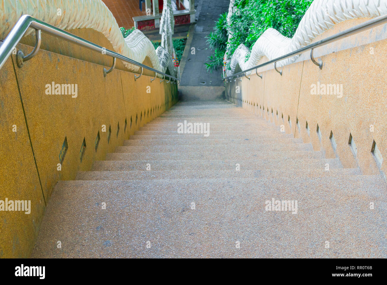 Stairs stone walkway ancient down mountain in temple Stock Photo - Alamy