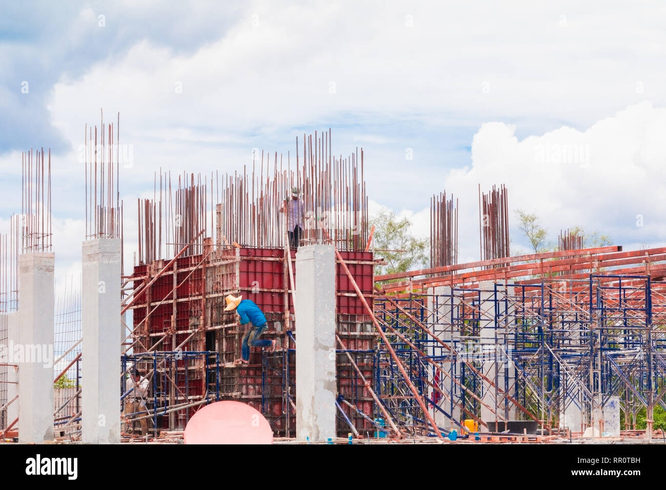 work construction in building high site workplace Stock Photo - Alamy