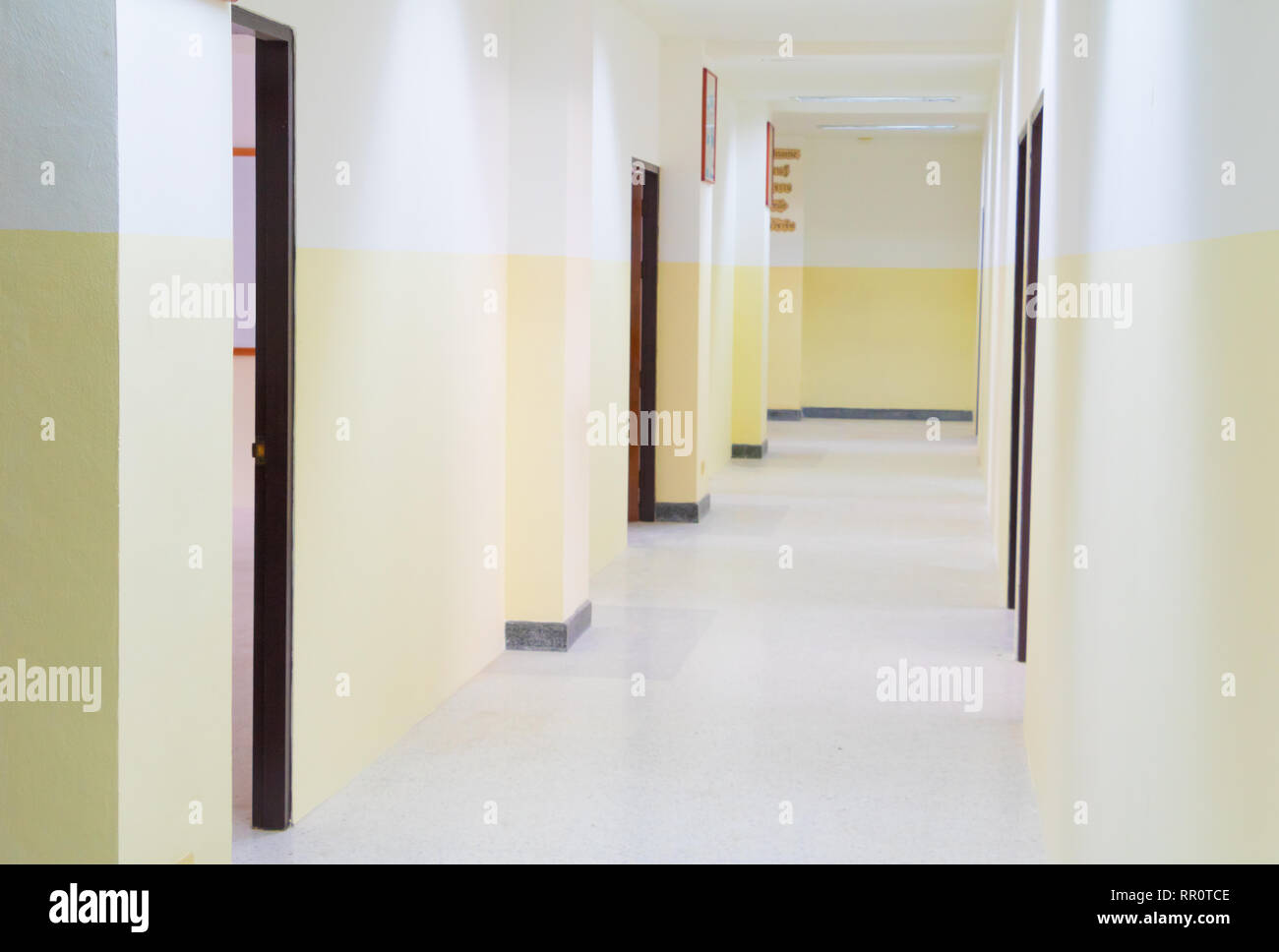 walkway the room internal building Stock Photo - Alamy