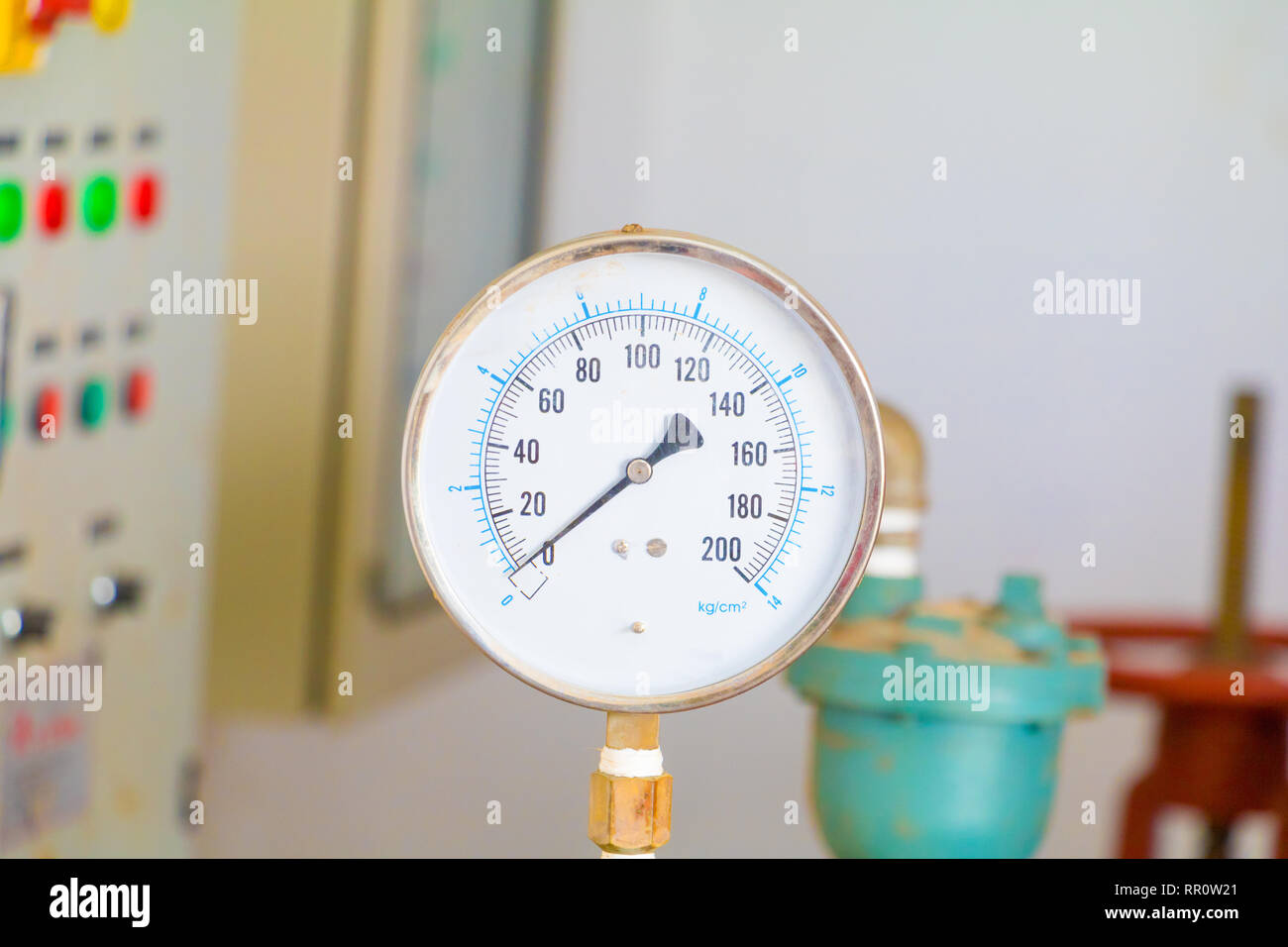 gauge scale on control system in the plumbing inside of building ...