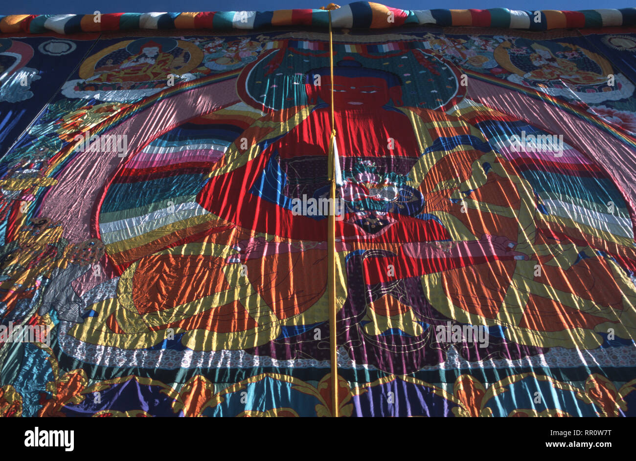 Caption: Shigatze, TAR, China - Jul 2001. The massive Buddhist thanka ...