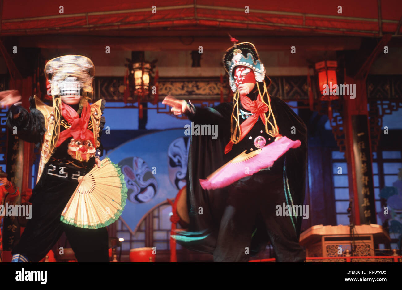 Caption: Chengdu, Sichuan, China - Aug 2002. Opera actors at a Sichuan ...