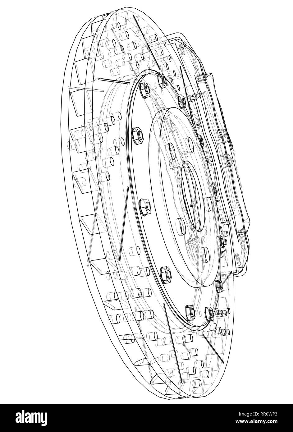 Brake disc outline. Vector rendering of 3d Stock Vector Image & Art - Alamy