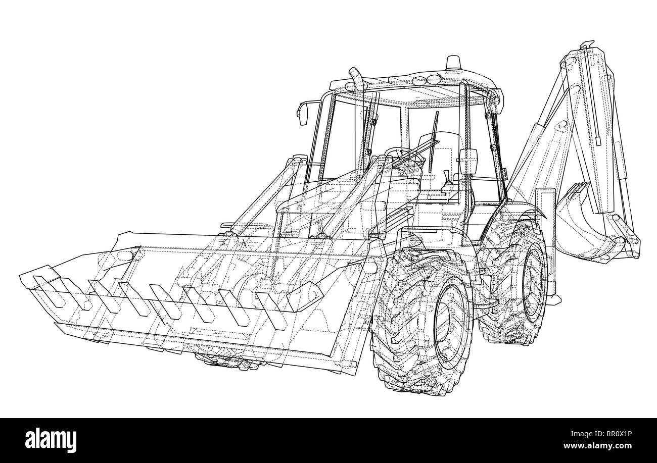 Sketch of Loading Shovel with Back Actor Stock Vector Image & Art - Alamy
