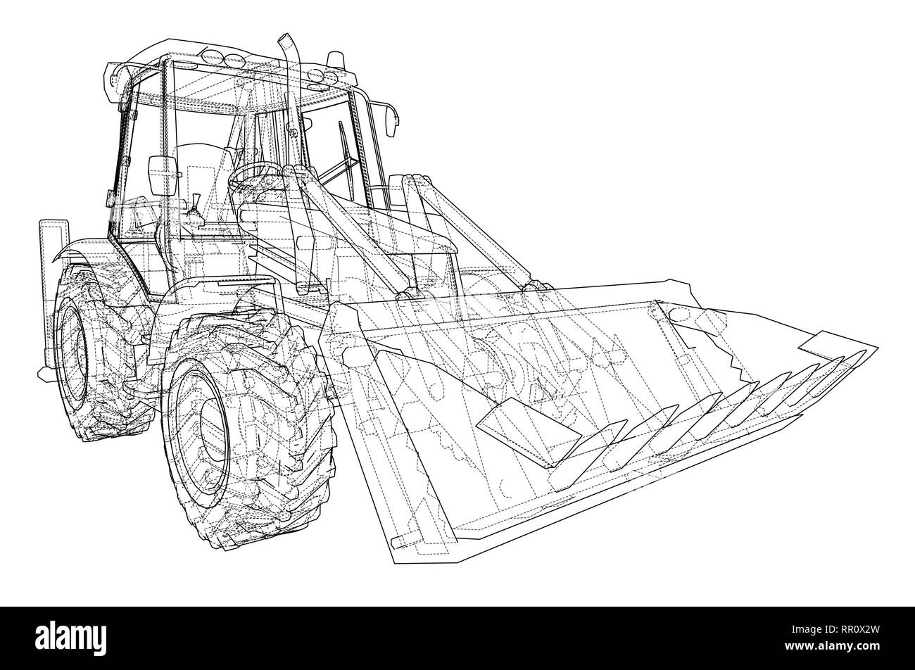 Sketch of Loading Shovel with Back Actor Stock Vector Image & Art - Alamy