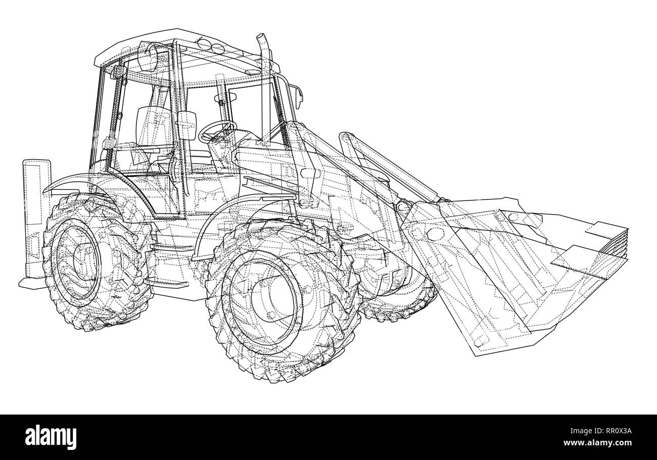 Sketch of Loading Shovel with Back Actor Stock Vector Image & Art - Alamy