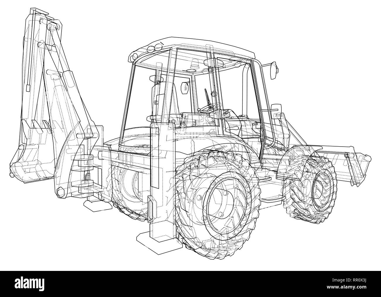 Sketch of Loading Shovel with Back Actor Stock Vector Image & Art - Alamy