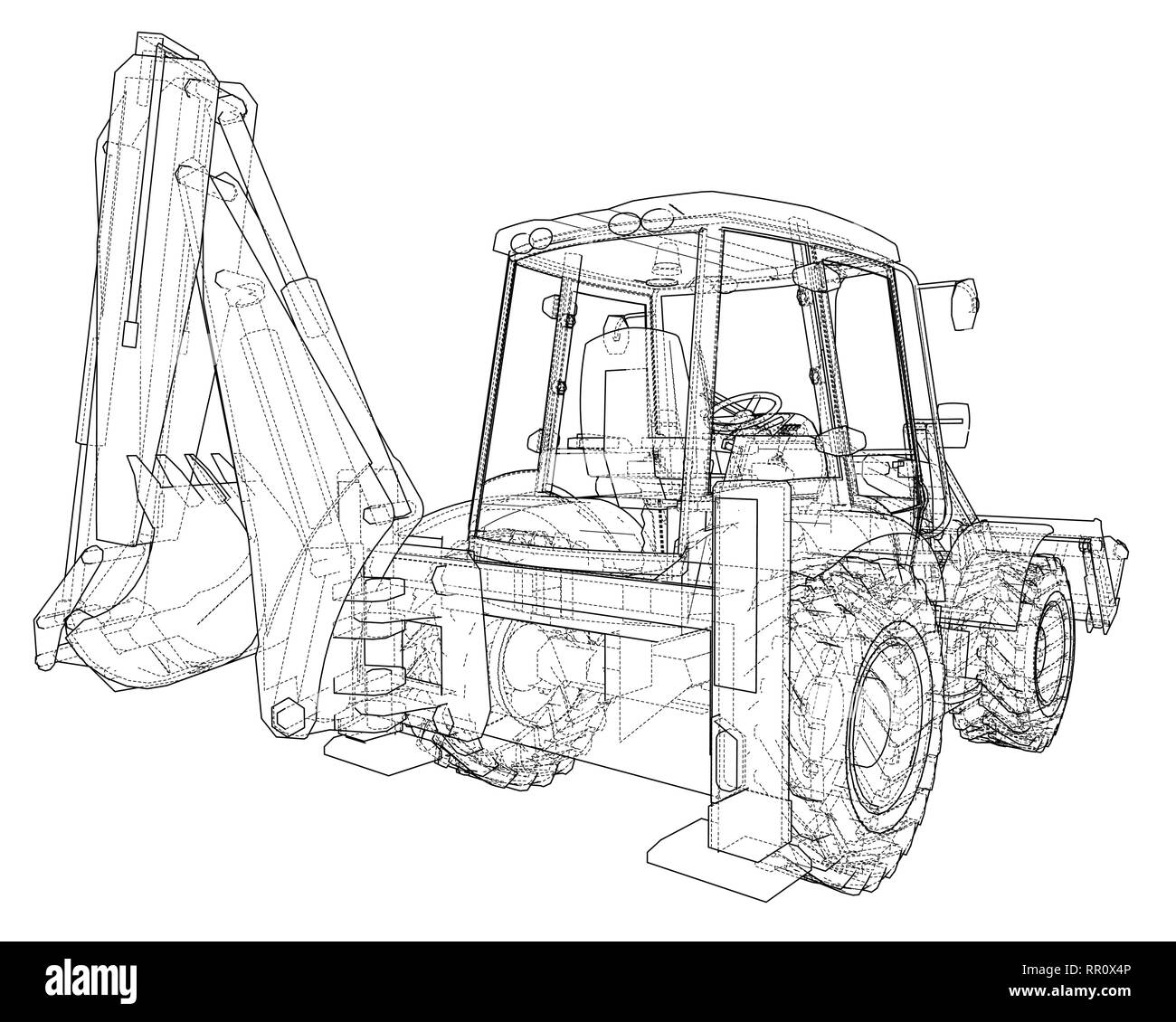 Sketch of Loading Shovel with Back Actor Stock Vector Image & Art - Alamy