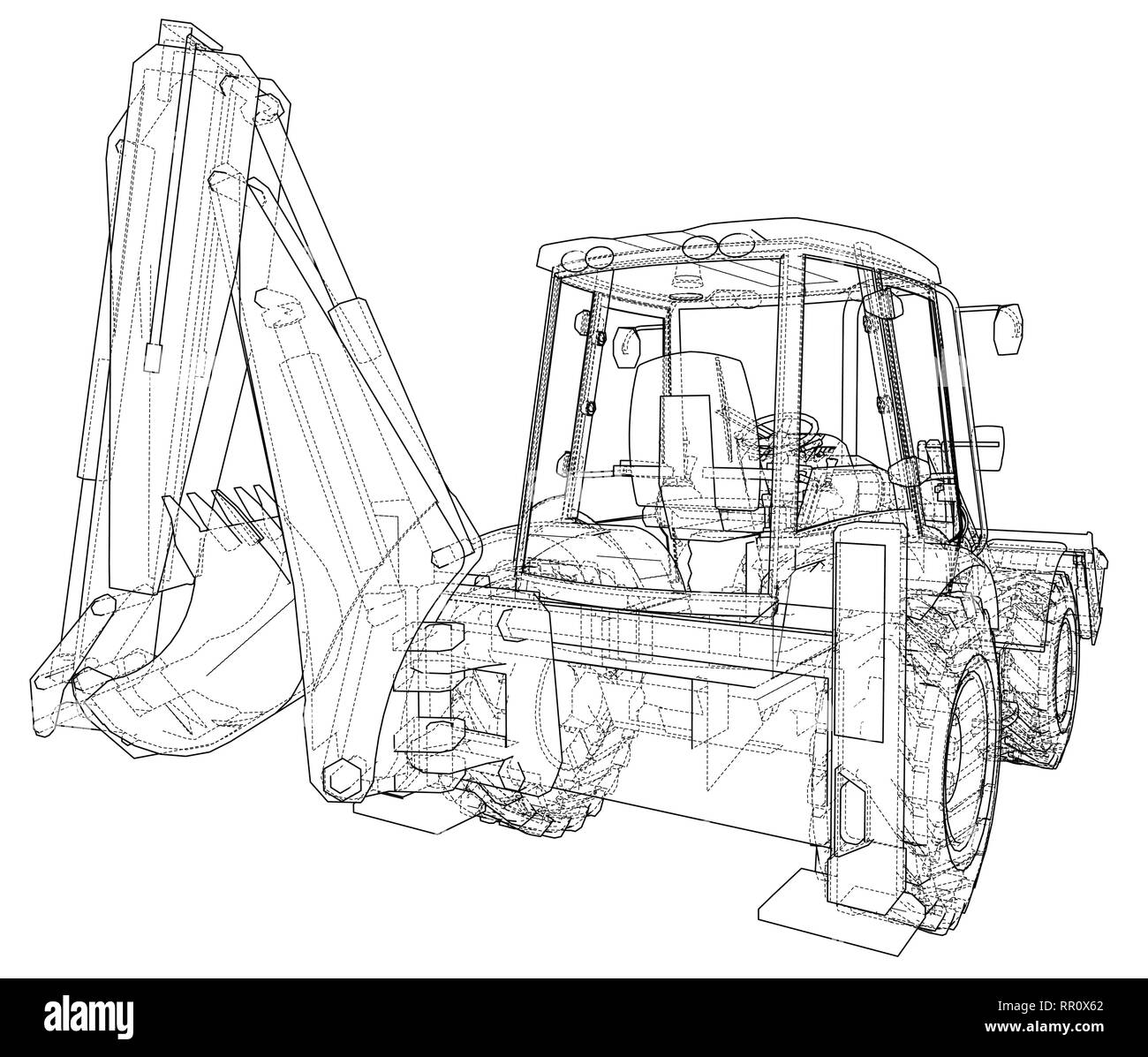 Sketch of Loading Shovel with Back Actor Stock Vector Image & Art - Alamy