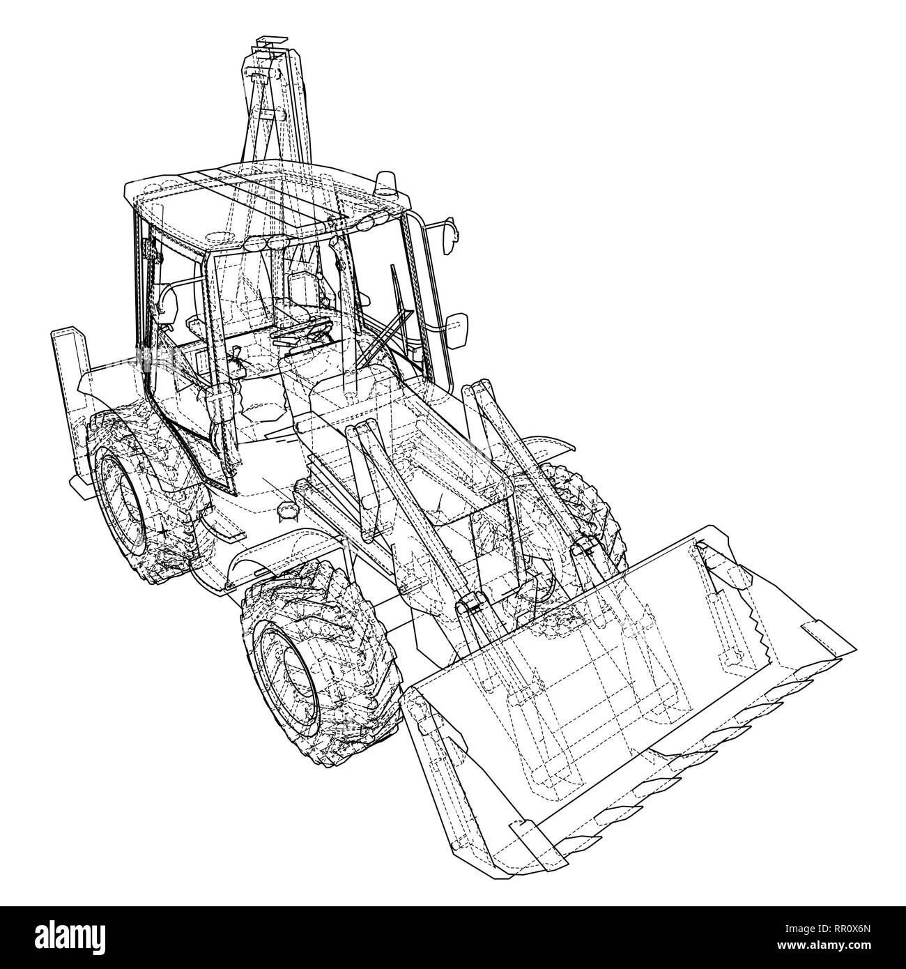 Sketch of Loading Shovel with Back Actor Stock Vector Image & Art - Alamy