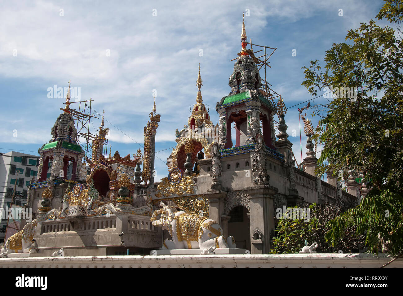 Chiang Rai Thailand, view of fantastical designed buildings at the ...