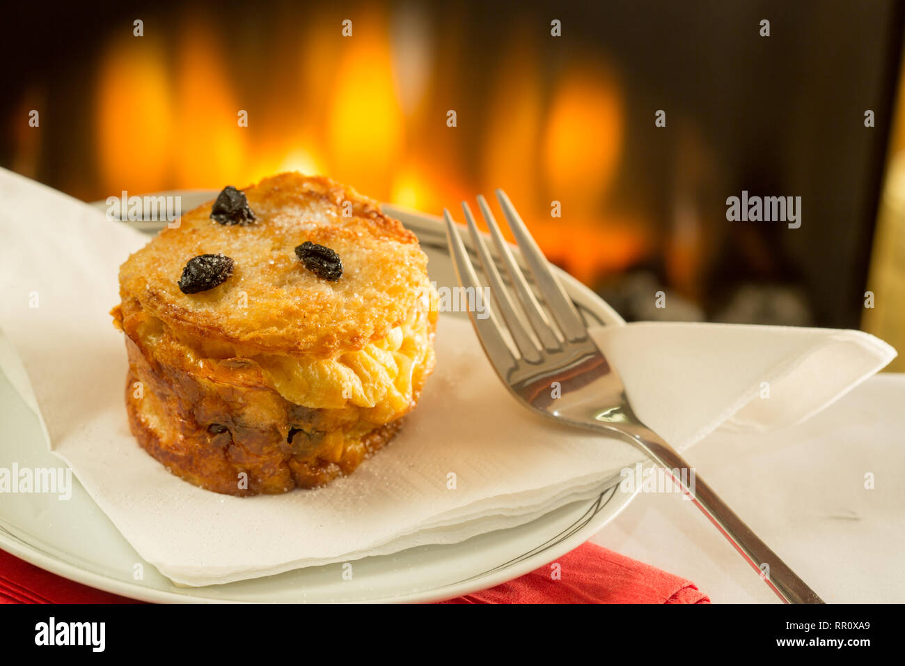 Classic British dessert of Bread and butter pudding Stock Photo - Alamy
