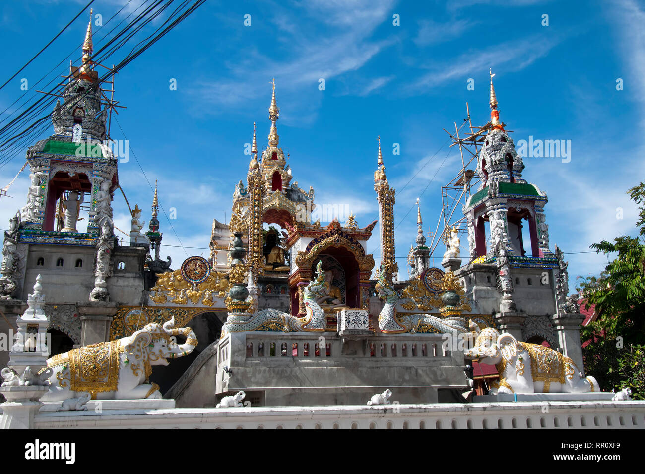 Chiang Rai Thailand, view of fantastical designed buildings at the ...