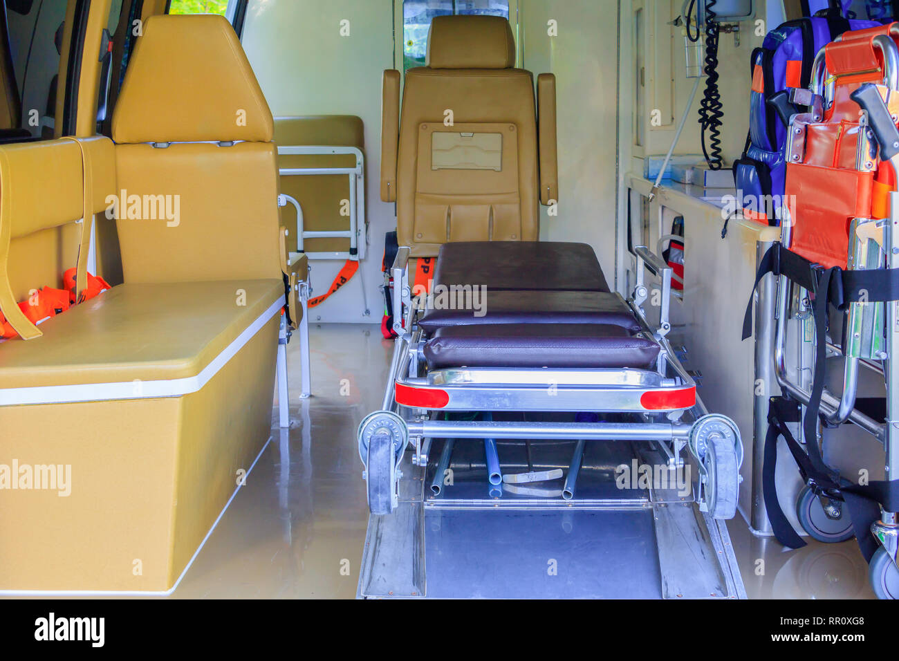 equipment interior of ambulance emergency Stock Photo - Alamy