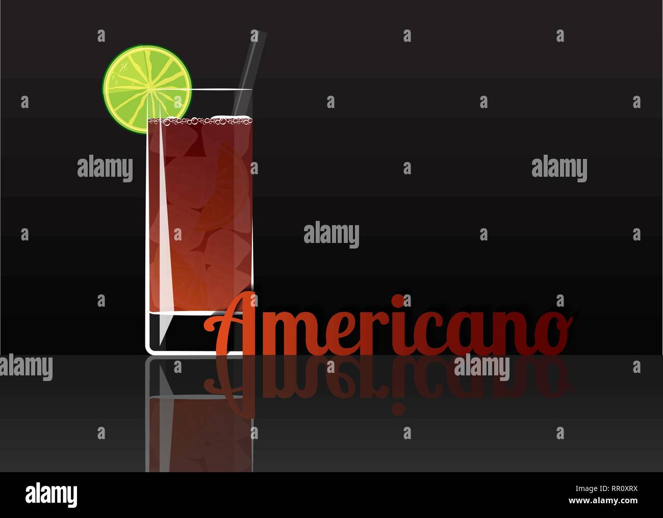 Official cocktail icon, The Unforgettable Americano cartoon ...