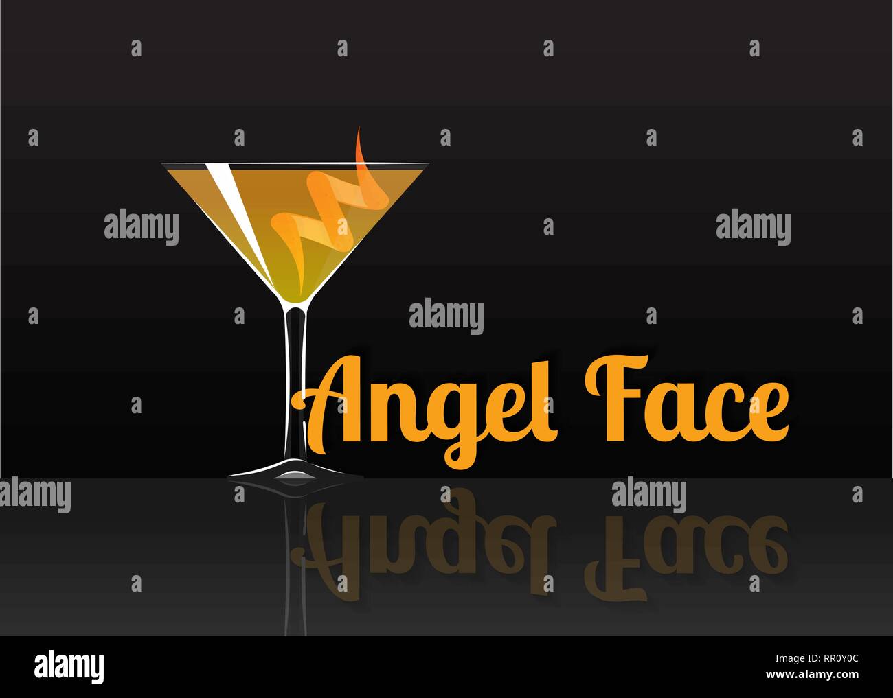 Official cocktail icon, The Unforgettable Angel Face cartoon ...