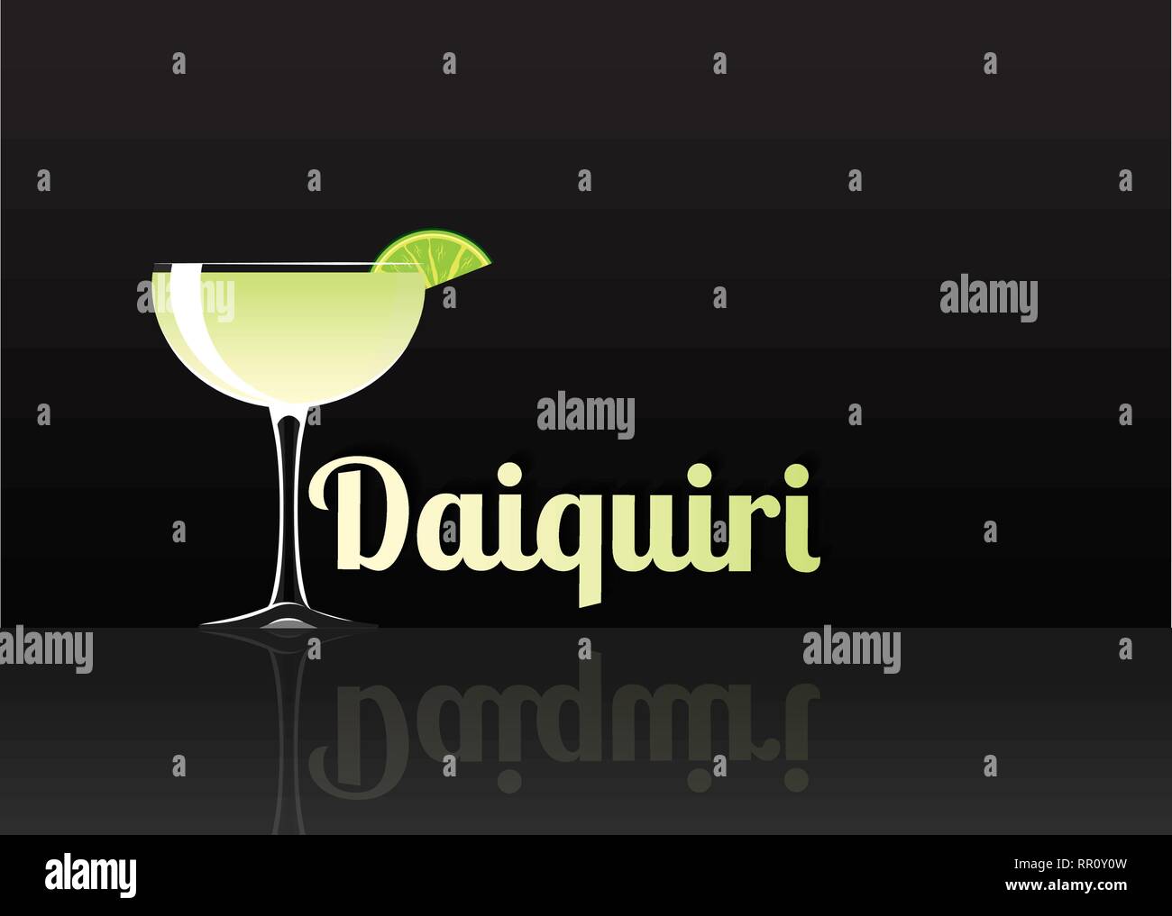 Official cocktail icon, The Unforgettable Daiquiri cartoon illustration ...