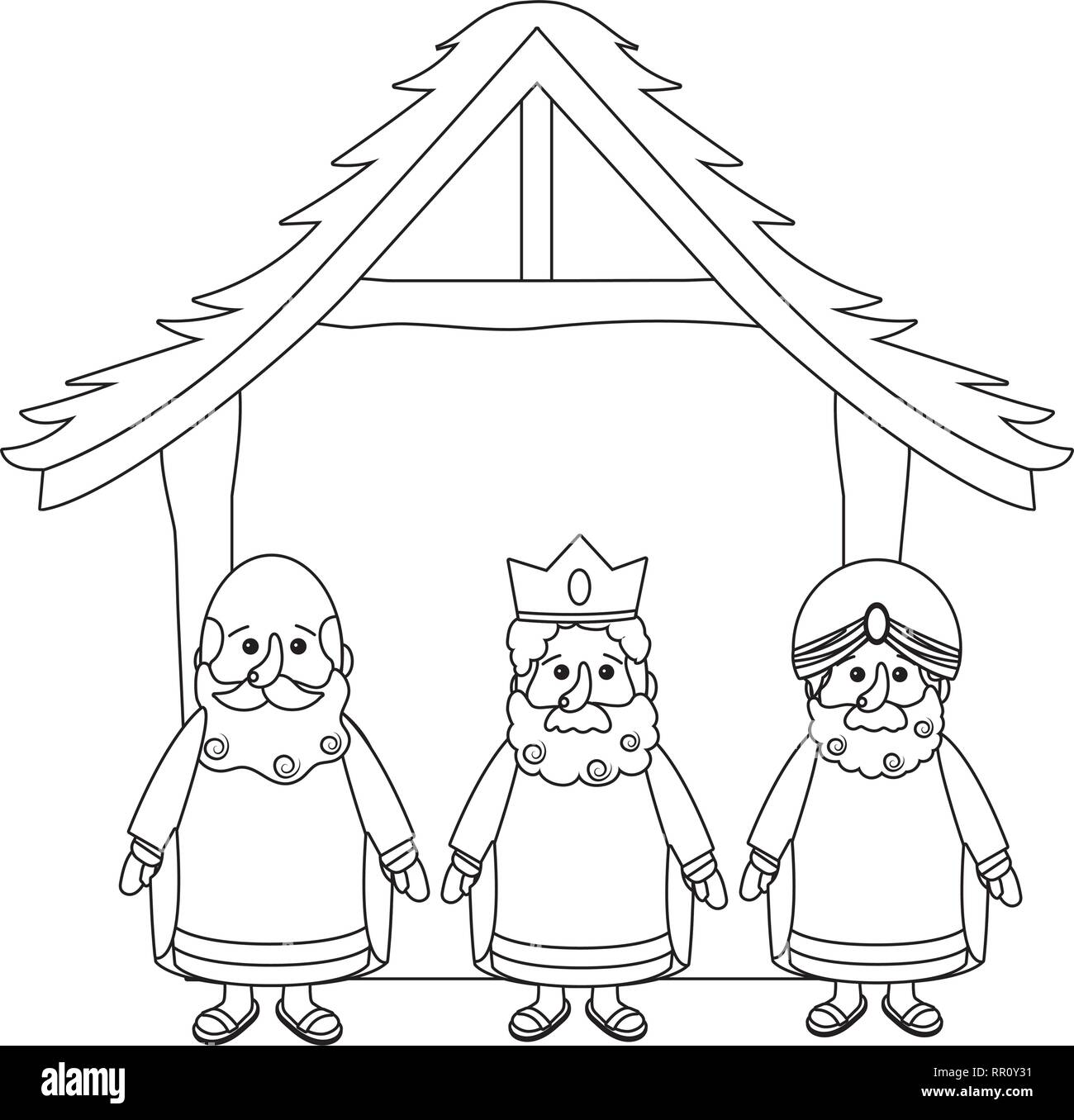 Nativity cartoon Black and White Stock Photos & Images - Alamy