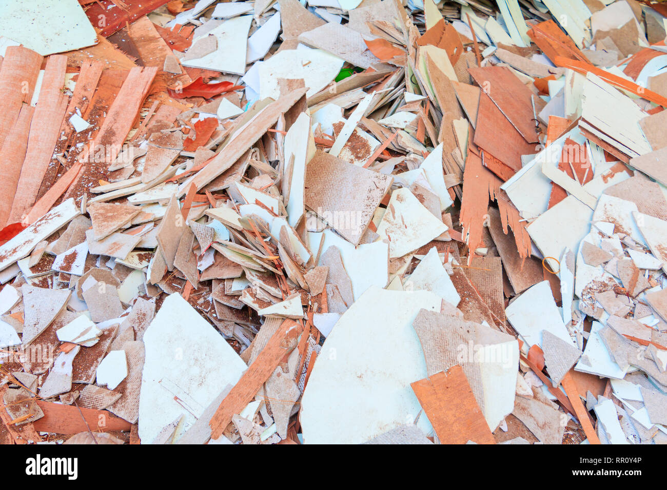 garbage tile pile in construction house renovate site Stock Photo - Alamy