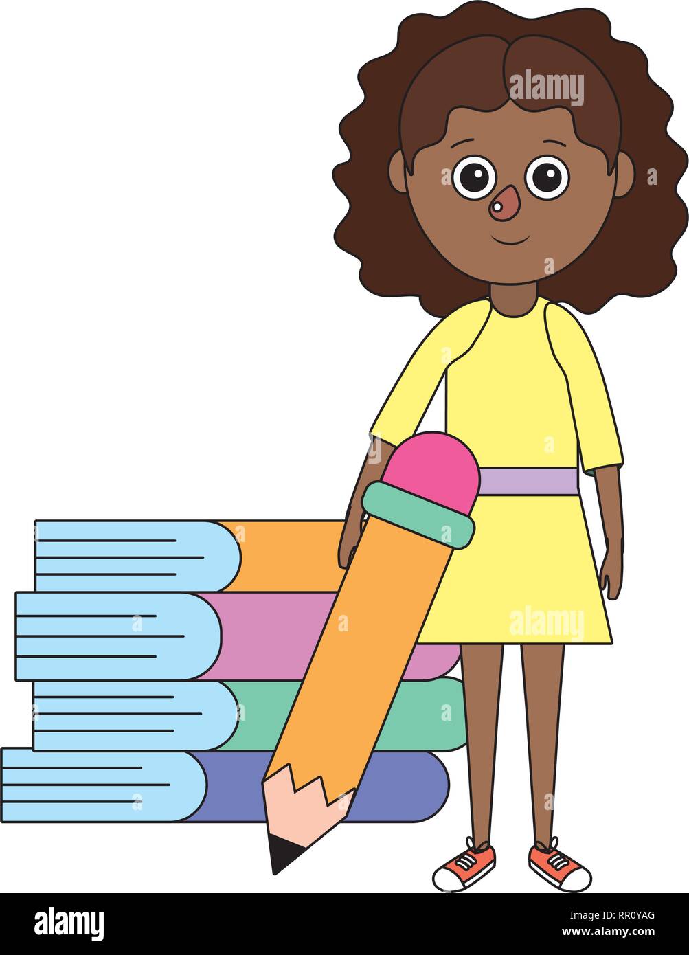 school education girl cartoon Stock Vector Image & Art - Alamy
