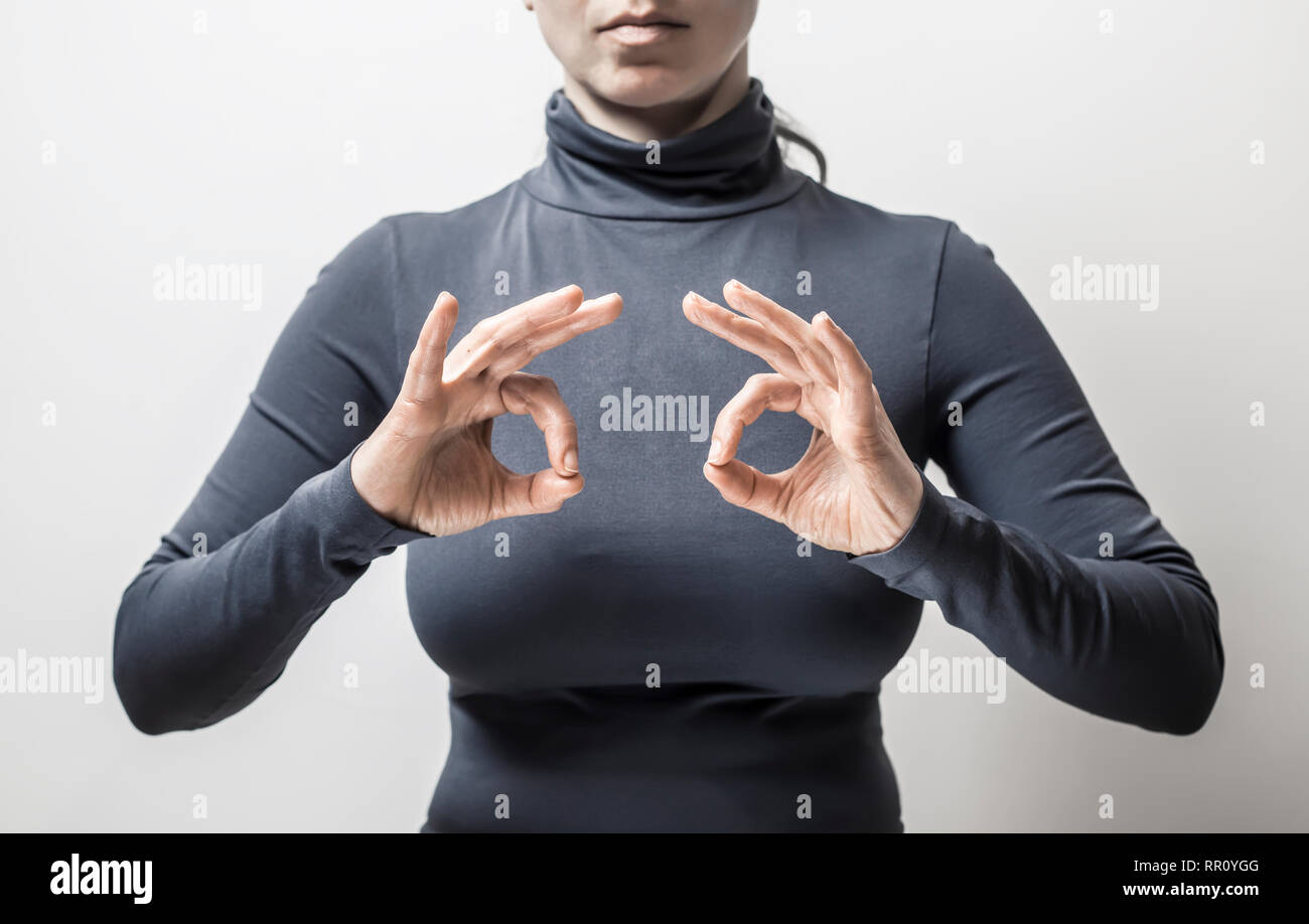 Deaf people talking hi-res stock photography and images - Alamy